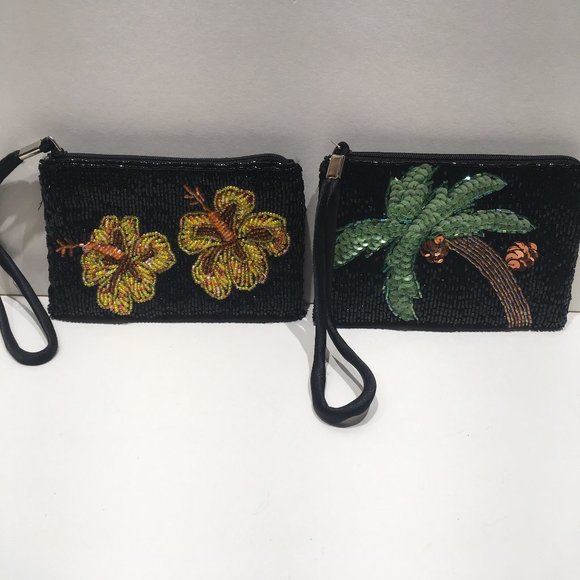 Bags | Two Beaded Coin Purses With Wrist Strap | Poshmark